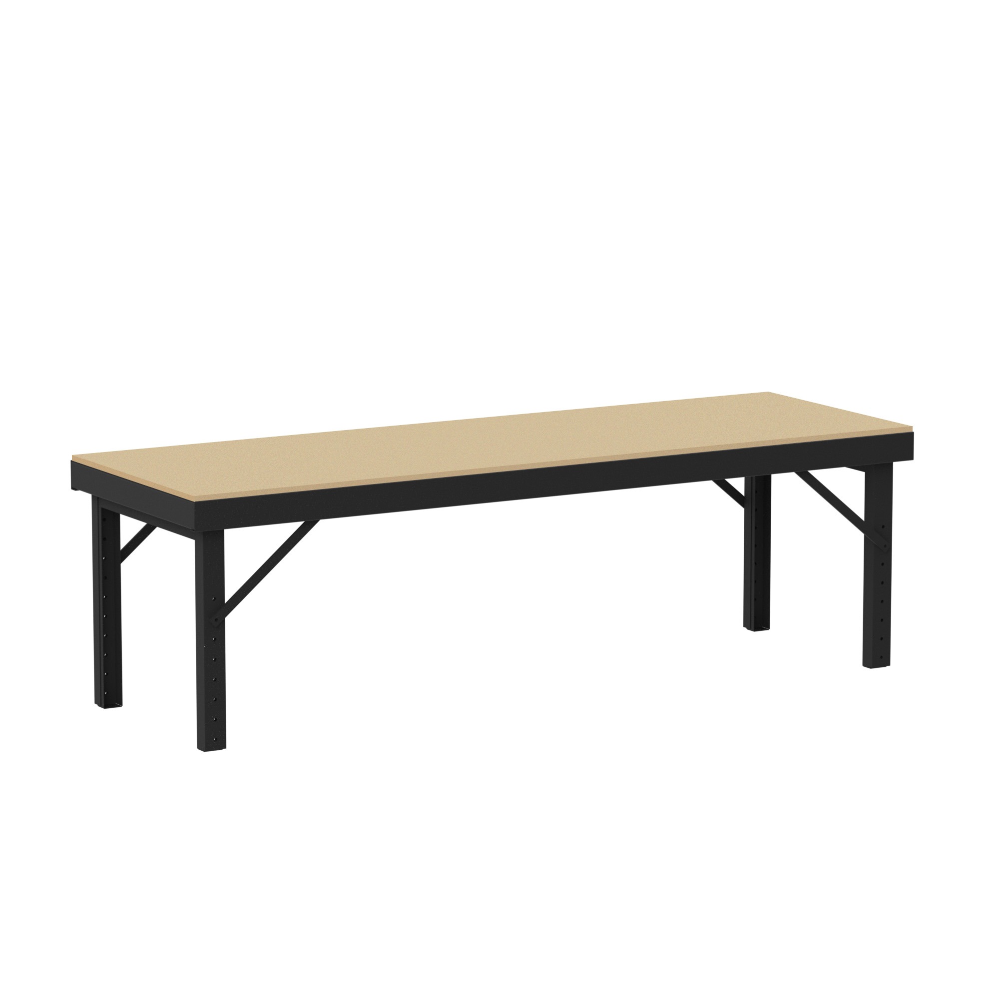 Adjustable Height Work Table, 120x28", Hardwood Top - Valley Craft