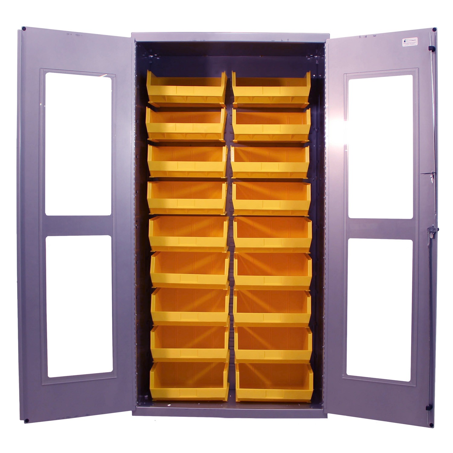 Clear-View Cabinet, Full Bins, 36x78" - Valley Craft