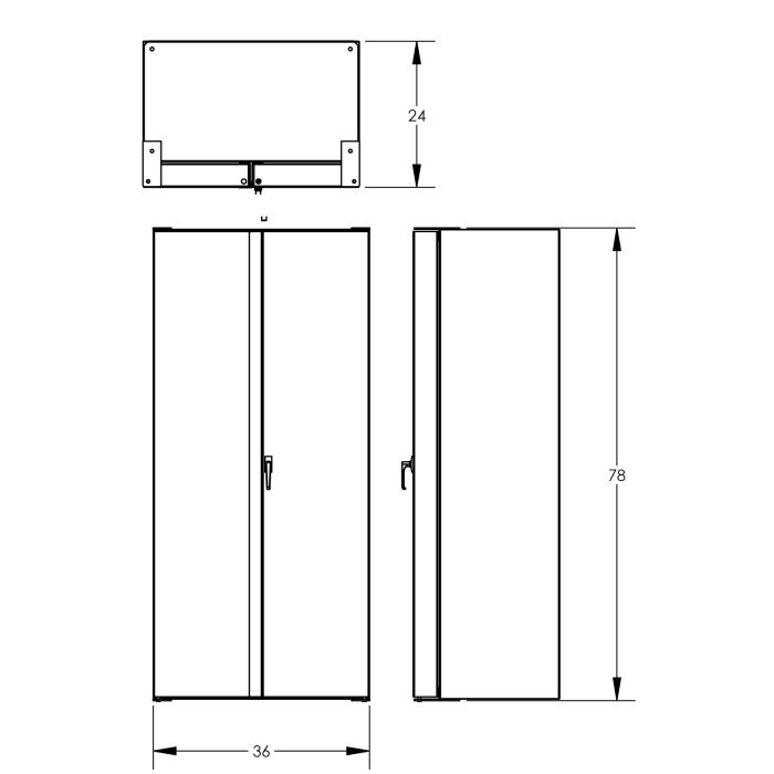 Deep Door Bin & Shelf Cabinet, Half Bins, 36x78" - Valley Craft