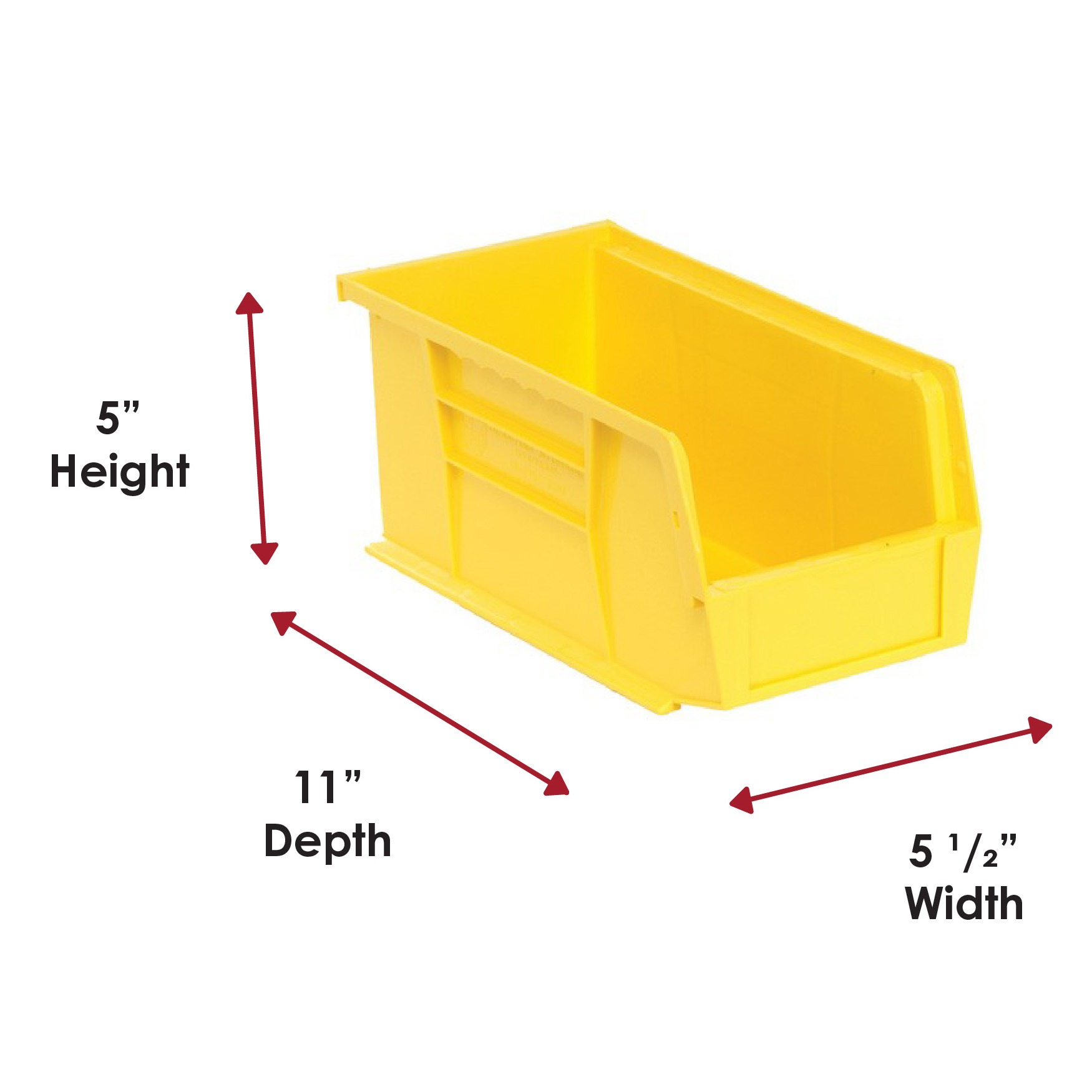 Medium (M) Plastic Bins - Hanging/Stackable, 1 Case (12 Bins), Yellow ...