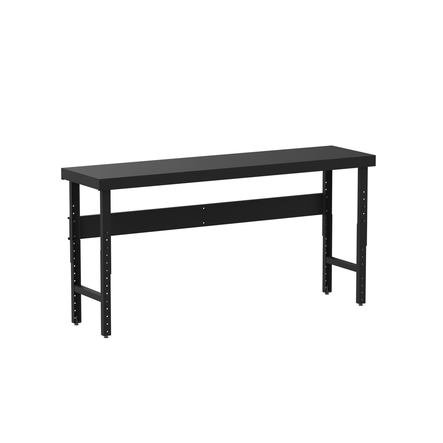 Deluxe Work Table, adjustable height, 84x22", Black - Valley Craft